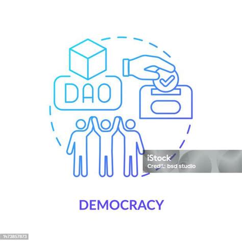 Democracy Blue Gradient Concept Icon Stock Illustration Download Image Now Abstract Art