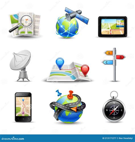 Realistic Navigation Icons Stock Illustration Illustration Of Road