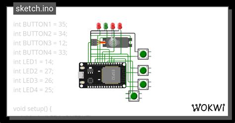 Esp32 Servo Dan Led Dan Push Button Copy Wokwi Esp32 Stm32 Arduino Simulator