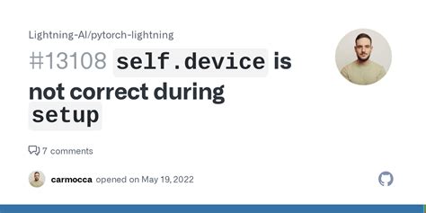 Self Device Is Not Correct During Setup Issue Lightning AI Pytorch Lightning GitHub