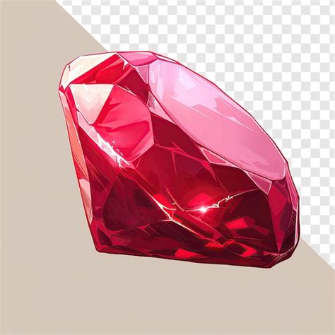 Premium Psd Ruby Jewel Cartoon Illustration Transparent Background