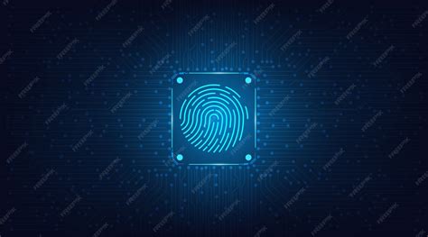 Premium Vector Abstract Security System Concept With Fingerprint On Technology Background