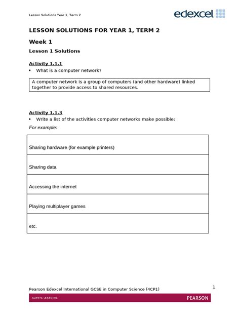 Igcse Compsci Y1 T2 Act Solutions V2 Pdf