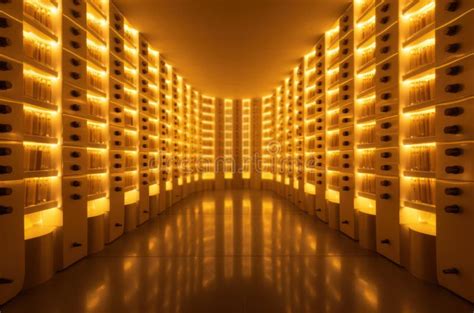 Ai Generated Picture Of Dark Futuristic Storage Room Stock Illustration