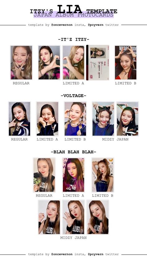 Itzy Lia Japanese Photocard Template