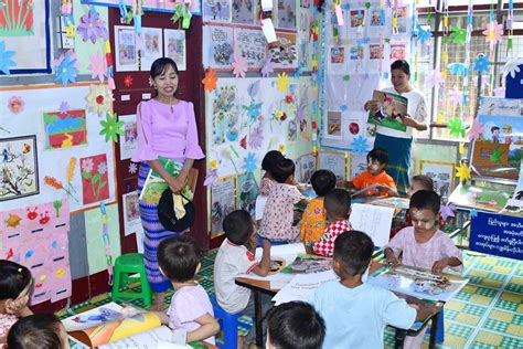 ကျောက်ဖြူခရိုင်ရုံး ကလေးစာဖတ်ခန်း၌ ကိုယ့်အားကိုယ်ကိုးမူလတန်းကြိုကျောင