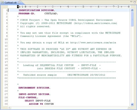 Cobos Tutorial How To Edit A Cobol Program With Cobos Cobos