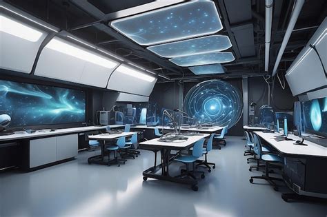 Premium Photo Virtual Reality Physics Labs Breaking Down Complex Concepts In Futuristic Classrooms