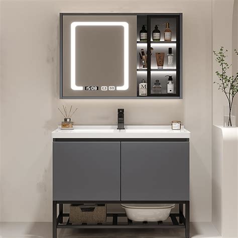 Tizazo Bathroom Vanity With Sink 28in Grey Bathroom