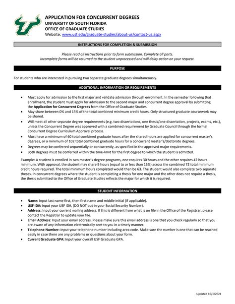 Solution Usf Graduate Studies Application For Concurrent Degrees