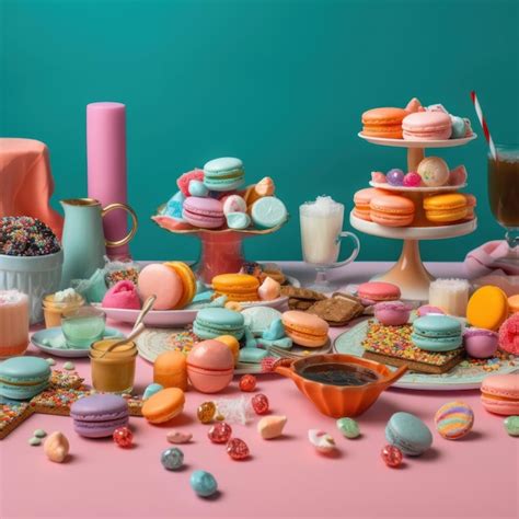 premium ai image a table topped with lots of different types of