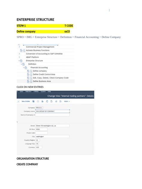 Enterprise Structure And Variants Docx Pdf Financial Accounting Business