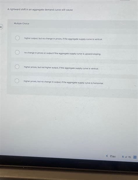 Solved A Rightward Shift In An Aggregate Demand Curve Will