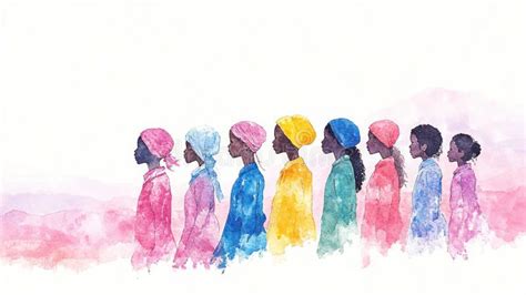Empowered Women Watercolor Illustrations With Pink Background Promoting