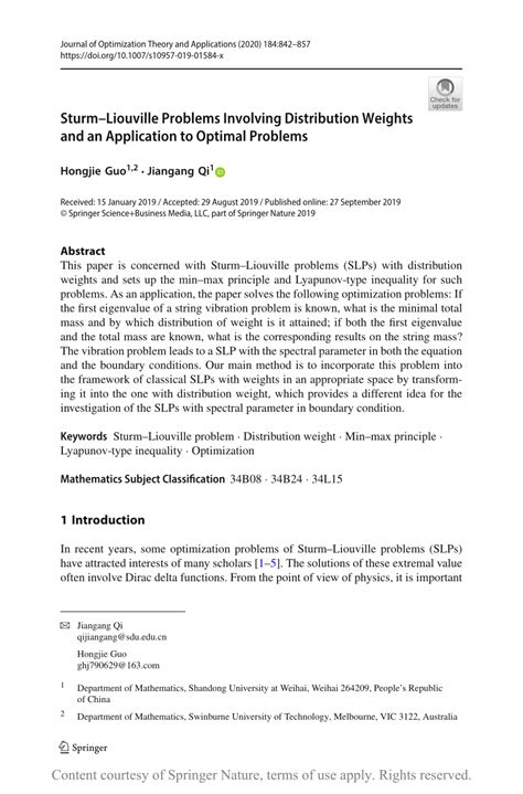 Sturmliouville Problems Involving Distribution Weights And An