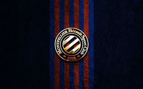 다운로드 몽펠리에 Hsc 골든 로고 4k 푸른 돌 배경 리그 1 프랑스 축구 클럽 몽펠리에 Hsc 로고 축구 몽펠리에 Hsc 엠블럼 몽펠리에 Hsc 몽펠리에