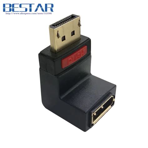Elbow Up Angled Degree DisplayPort DP Male To Display Port DP Female Extension Adapter