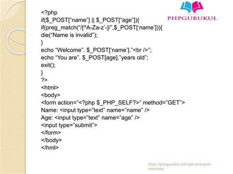 Get And Post Methods In Php Phpgurukul Pptx