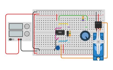 Circuit Design Control De Servo Motor Con 555 Tinkercad