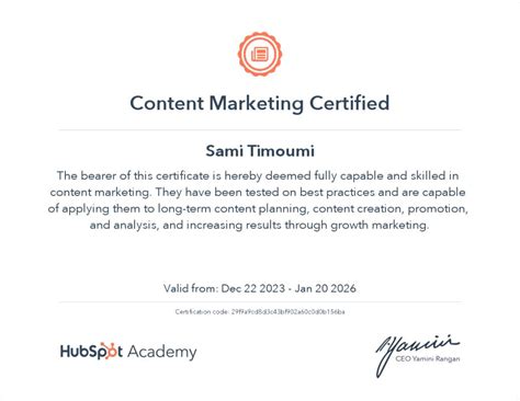 I Earned My Content Marketing Certification Sami Timoumi Posted On The Topic Linkedin