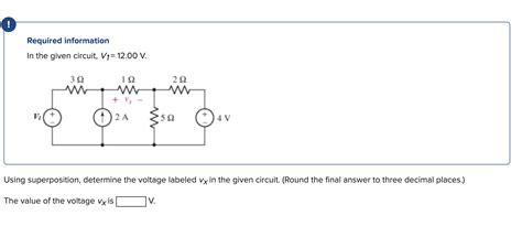 solved required information in the given circuit v1 12 00