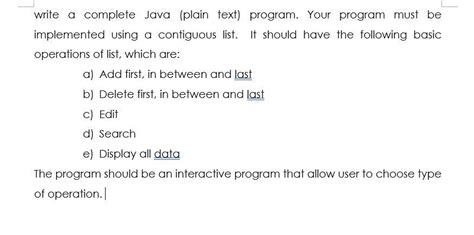 Solved Write A Complete Java Plain Text Program Your