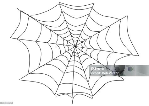 스파이더 웹의 한 연속 라인 씬 라인 일러스트 레이 션 벡터 개념 윤곽선 그리기 창조적 인 아이디어 개념에 대한 스톡 벡터 아트