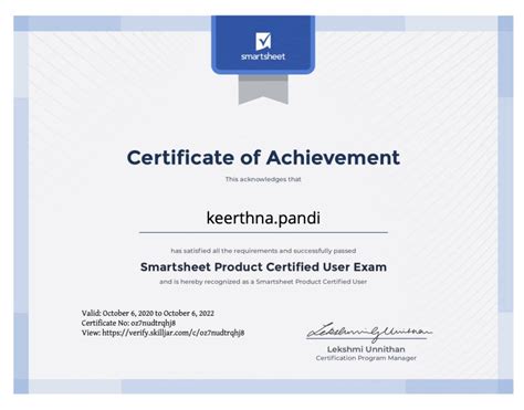 Keerthna P On Linkedin Smartsheetcertified