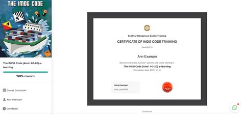 The Imdg Code Online Training Certification Course