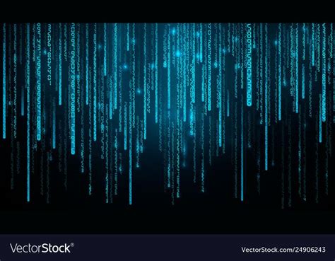 falling random numbers blue matrix background vector illustration