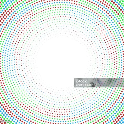 Orbital Dots Radial Size Gradient And Sticky Colors On White Stock