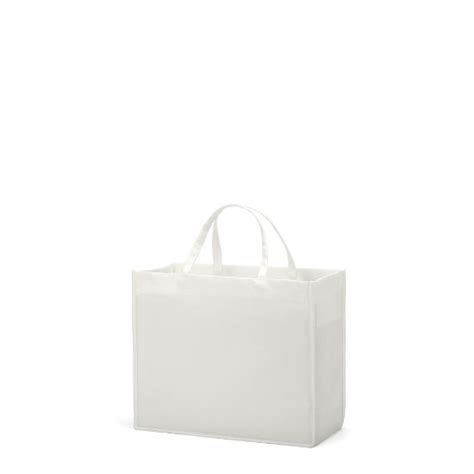 Shopping Bag Linen White 25x25x10cm Side Gusset Chn Paper