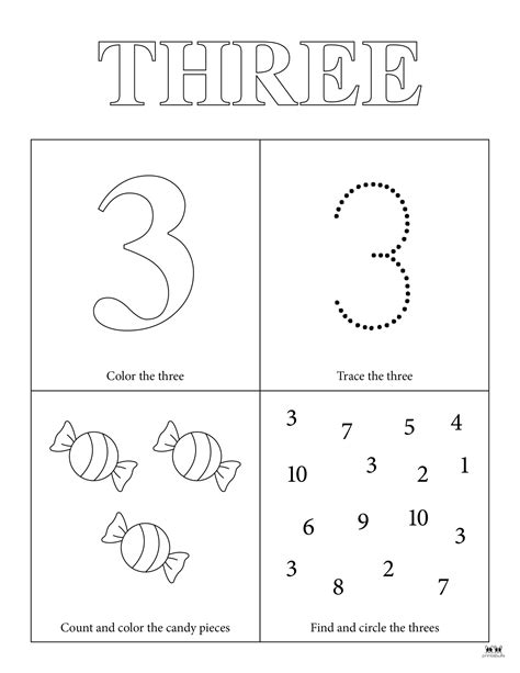 Number 3 Tracing Worksheets 15 Free Pages Printabulls
