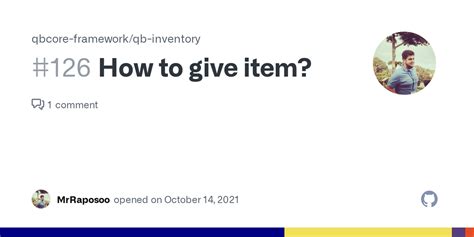 How To Give Item Issue Qbcore Framework Qb Inventory GitHub