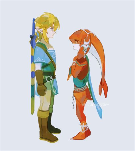 Link And Mipha The Legend Of Zelda And 1 More Drawn By Maruta Maruta Danbooru