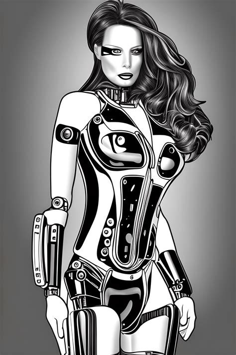 Bionic Woman Half Robot Sexy Cyborg Android Creative Fabrica