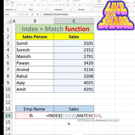 Index Match Function. - YouTube