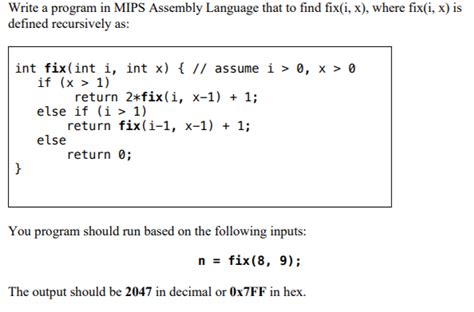 Solved Write A Program In MIPS Assembly Language That To Chegg Com