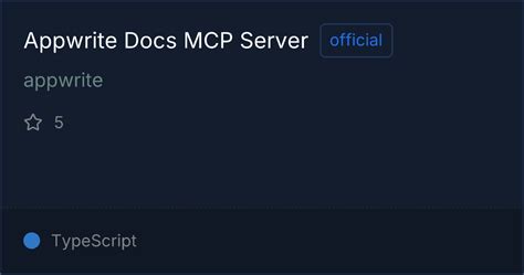 Score Appwrite Docs MCP Server Glama