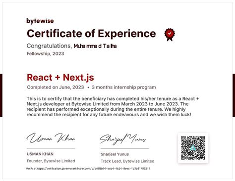 Muhammad Talha On Linkedin Bytewisefellowship React Nextjs