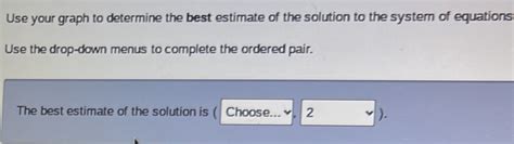 Solved Use Your Graph To Determine The Best Estimate Of The Solution