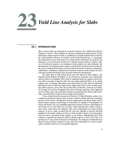 Pdf 23 Yield Line Analysis For Slabs