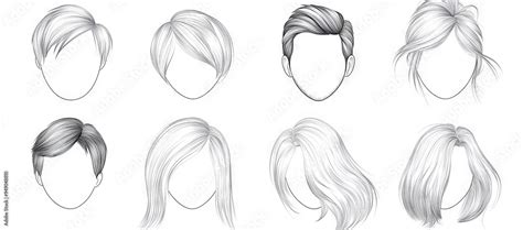 Curly Girl Method Chart Showing All Curl Types Labeled Waves Coils Kinky Hair Stock