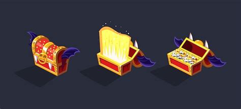 Premium Vector Chest Set For Game Resource Vector Illustration