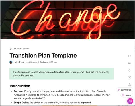 11 Free Transition Plan Templates And Examples Clickup