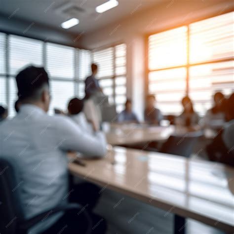Premium Ai Image A Group Of Employees Are Sitting In A Meeting Room