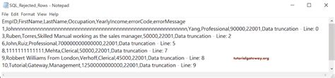 Talend Rejected Rows