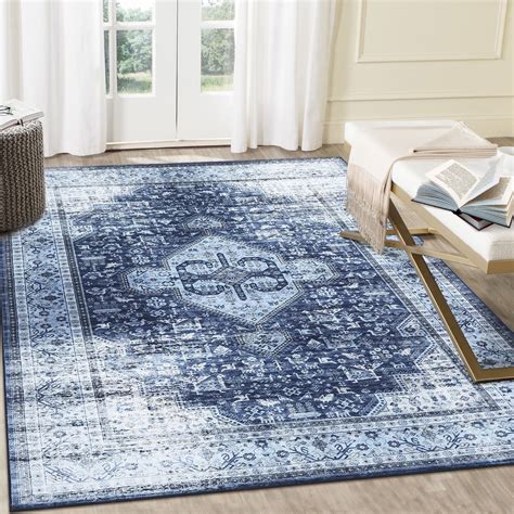 Glowsol Vintage Boho 9x12 Washable Large Rugs Persian Medallion