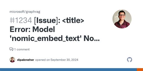[issue] error model nomic embed text not found during local