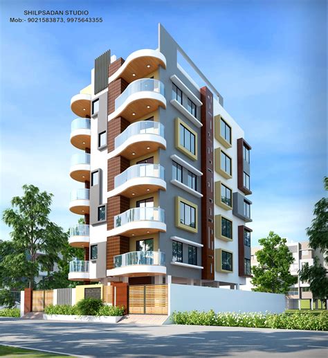 Modern Apartment Building Elevation